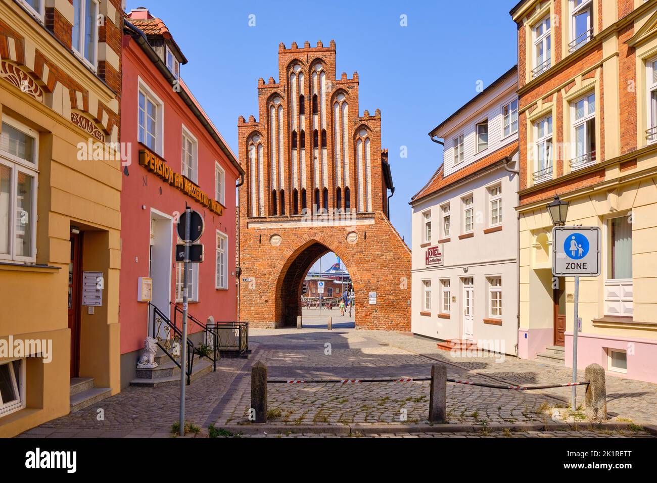 Streetscape of Spiegelberg and Altes Wassertor (Old Water Gate), a ...