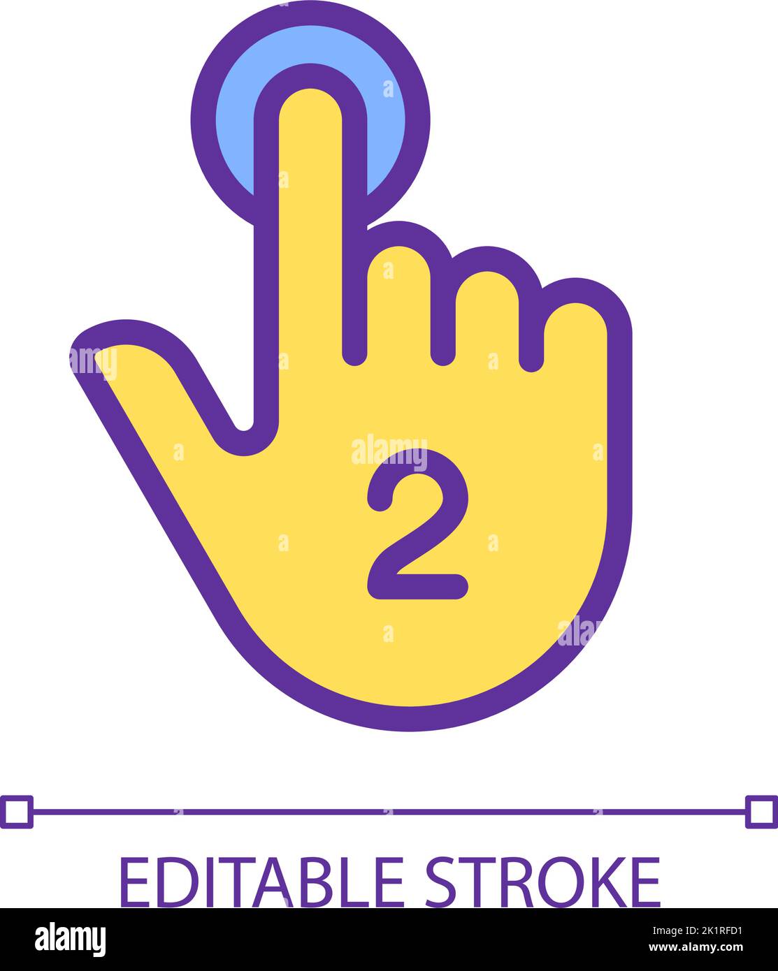 Double touch pixel perfect yellow RGB color icon Stock Vector Image ...