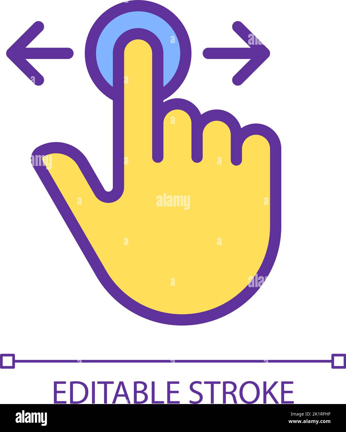 Scrolling horizontally pixel perfect yellow RGB color icon Stock Vector Image & Art - Alamy