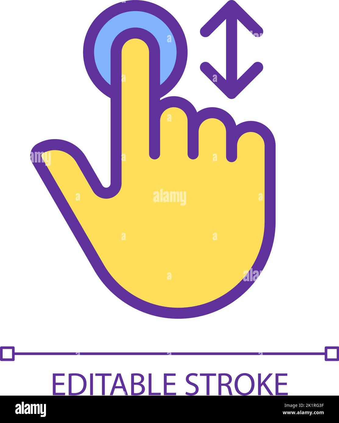 Scrolling vertically pixel perfect yellow RGB color icon Stock Vector ...