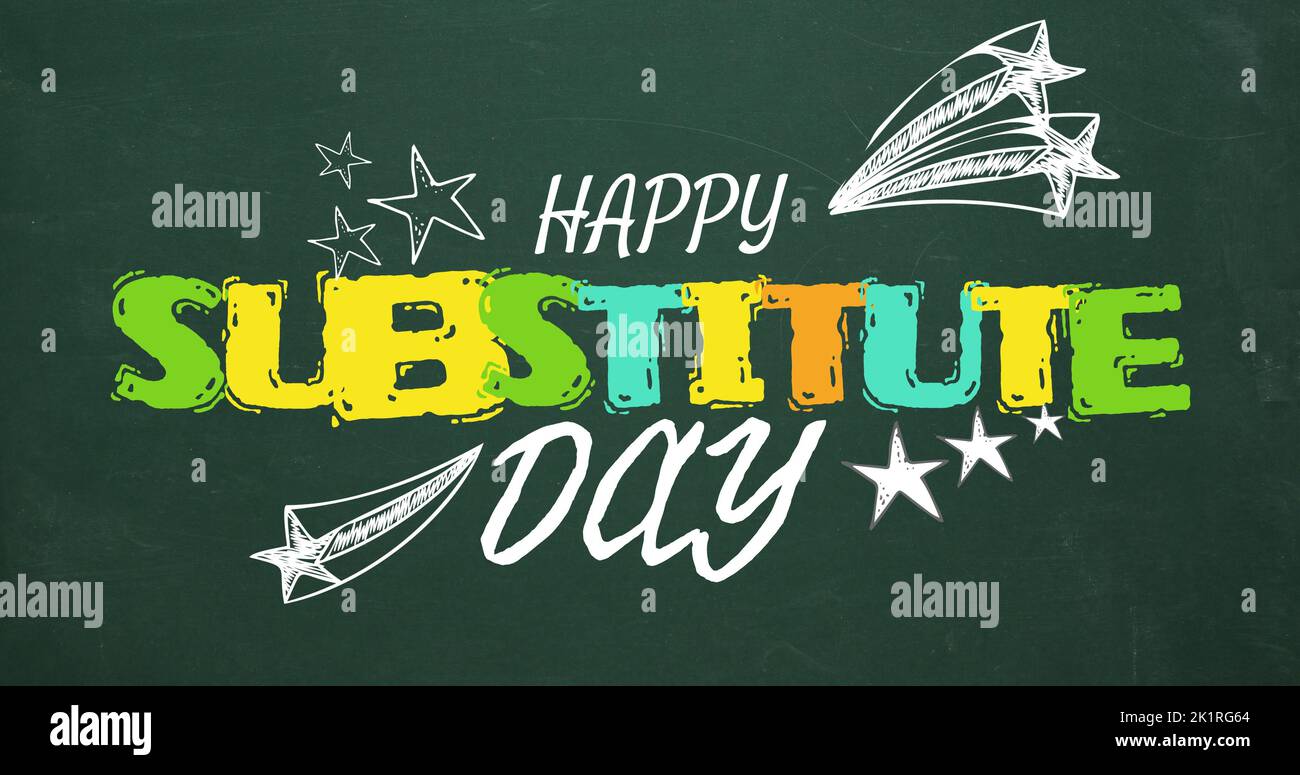 Substitute day text banner over hi-res stock photography and images - Alamy