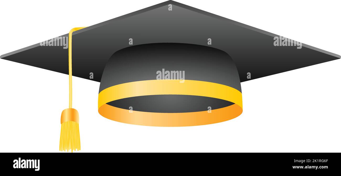 graduation cap on white background. Isolated vector illustration Stock ...