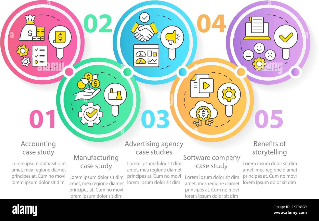 Case studies usage circle infographic template Stock Vector Image & Art ...