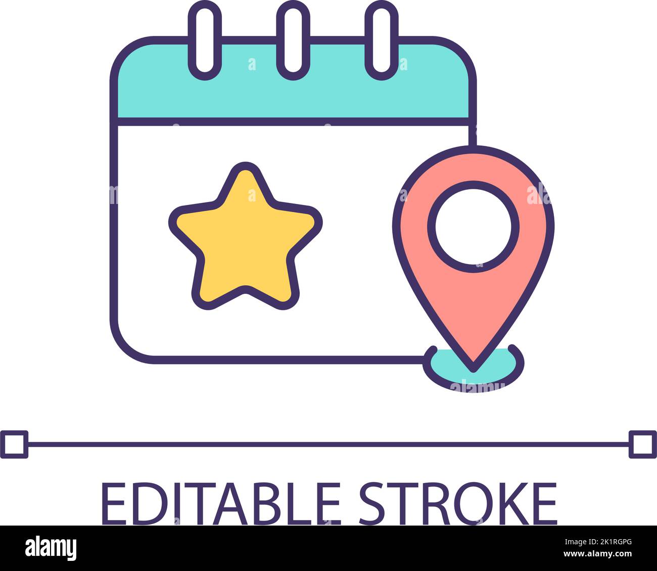 Mark location of event RGB color icon Stock Vector Image & Art - Alamy