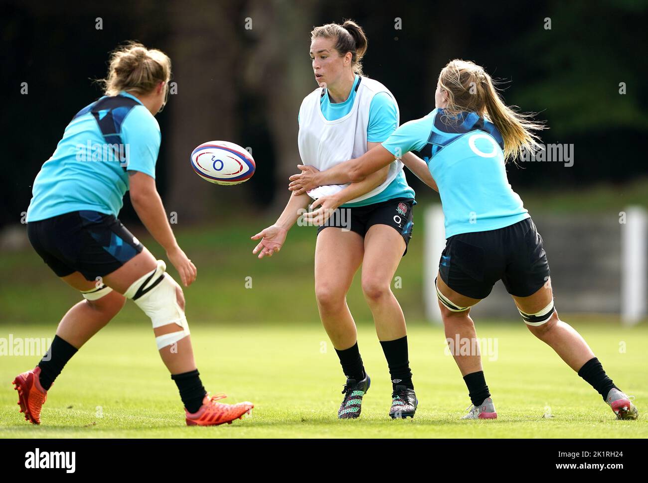 England's Emily Scarratt during the training session at Pennyhill Park ...