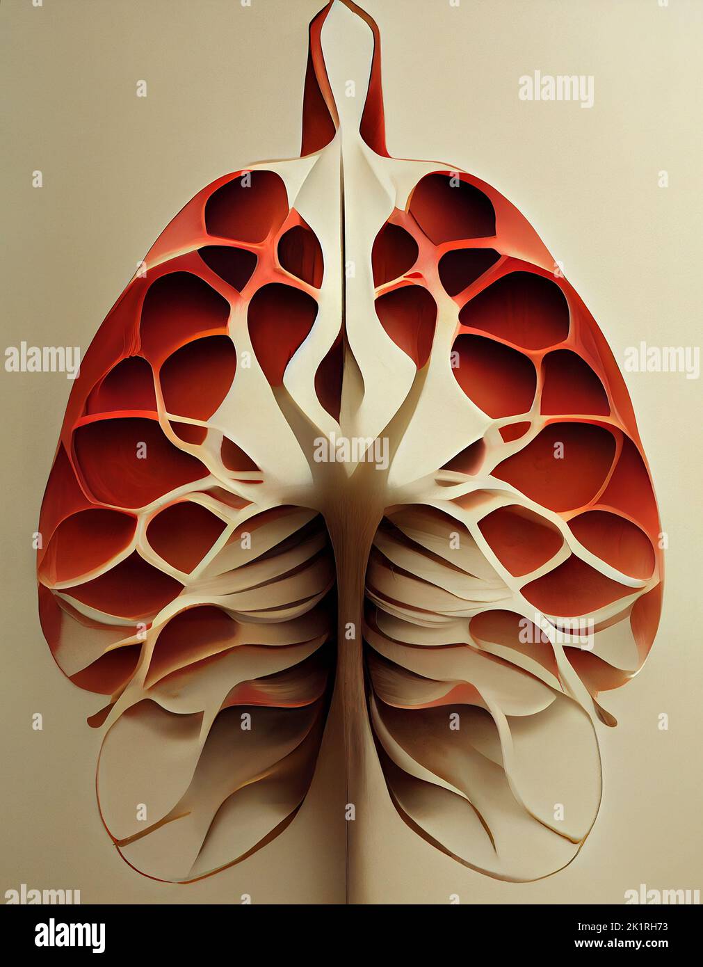 Lung structure by paper art, Digital Generate Image Stock Photo - Alamy