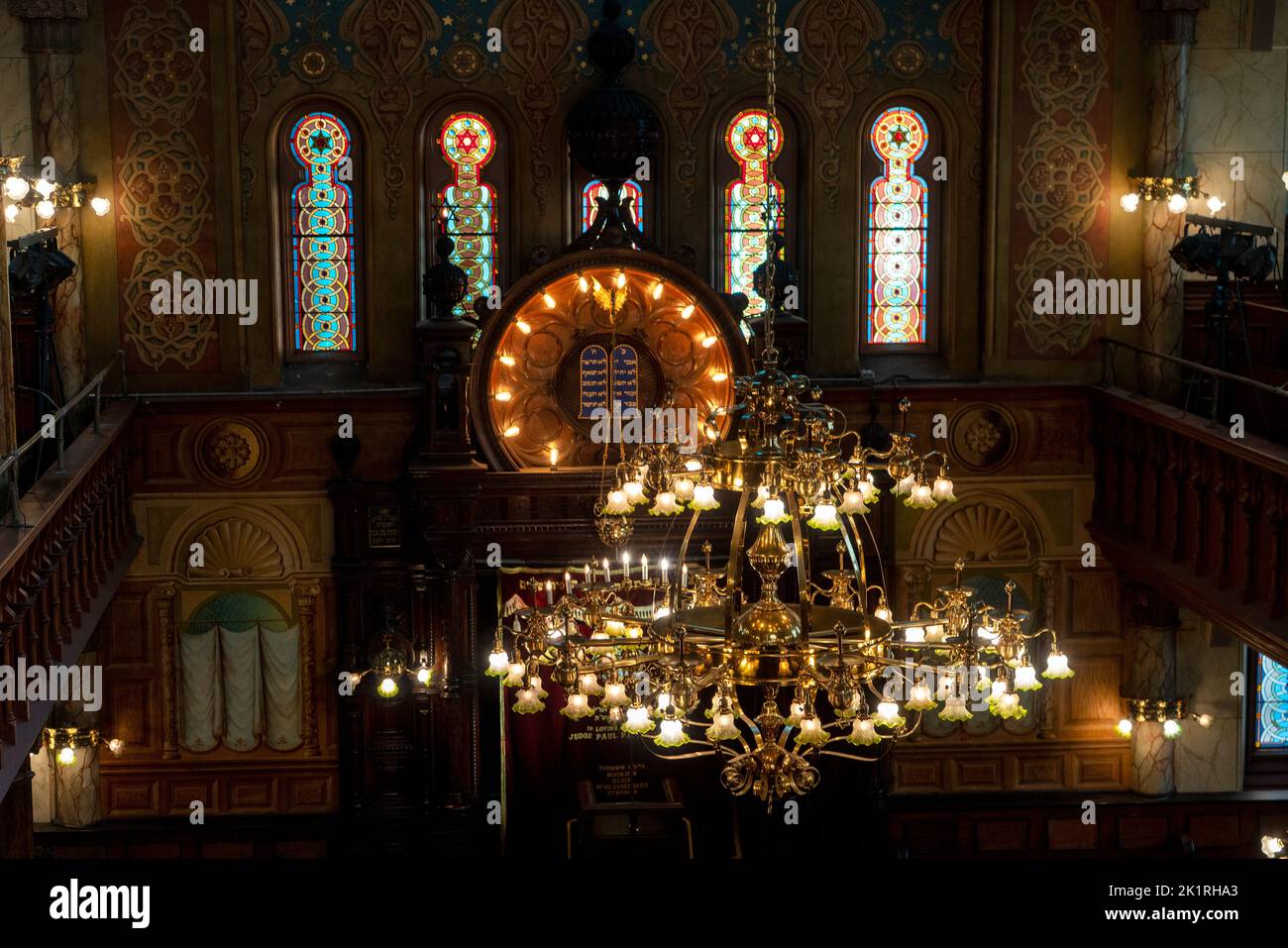 The sanctuary of the Eldridge Street Synagogue, which was built on ...