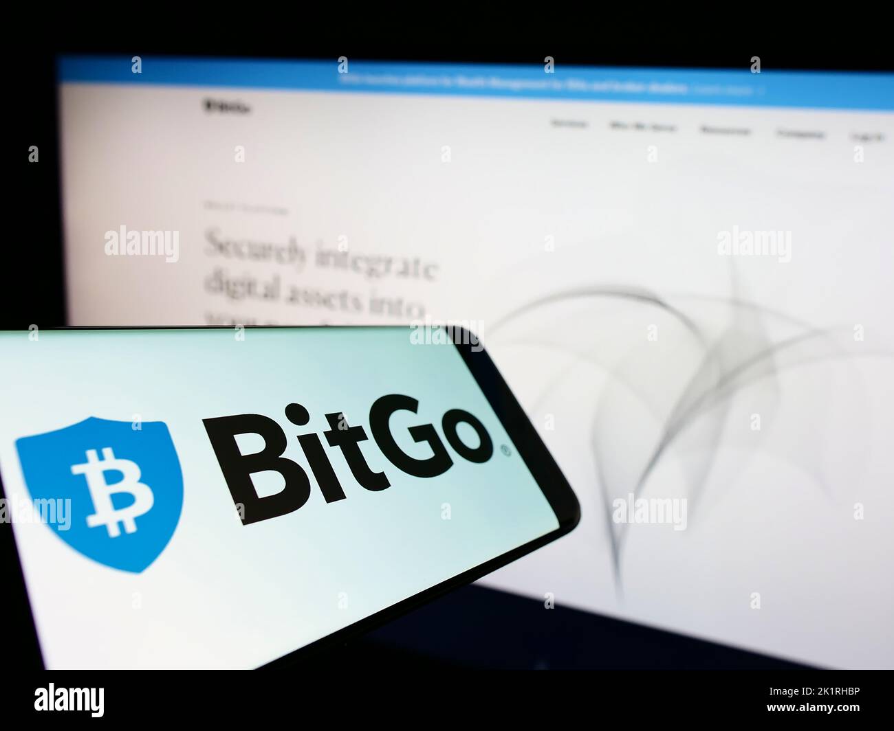 Mobile phone with logo of American digital assets company BitGo Inc. on ...