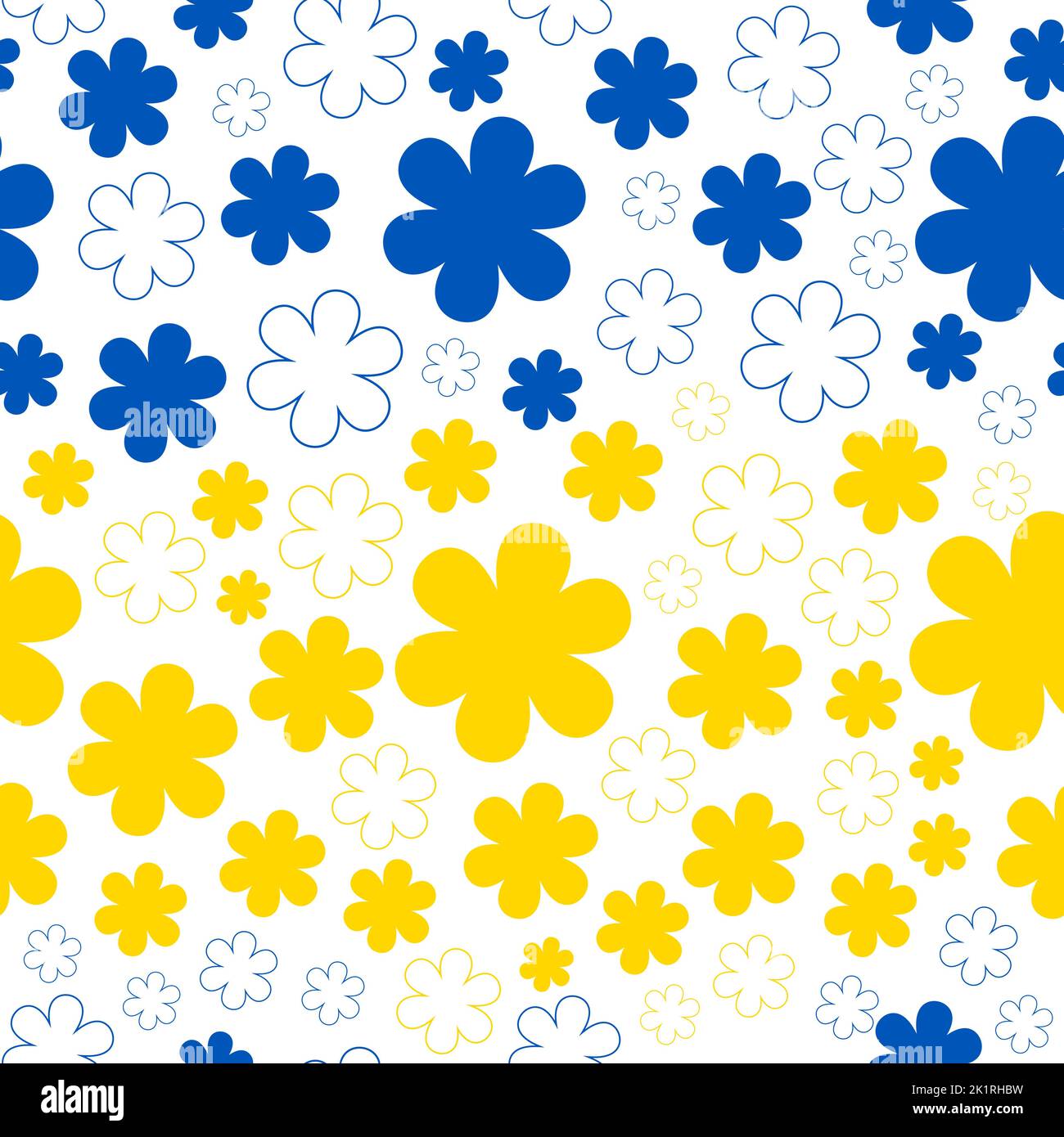 Floral pattern. Flower in color of ukrainian flag seamless background ...