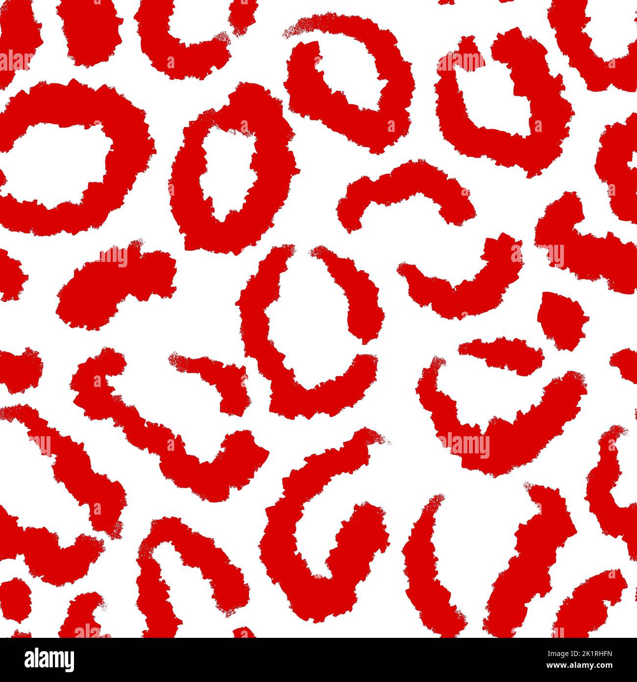 Hand drawn seamless green red christmas leopard pattern, festive wild ...