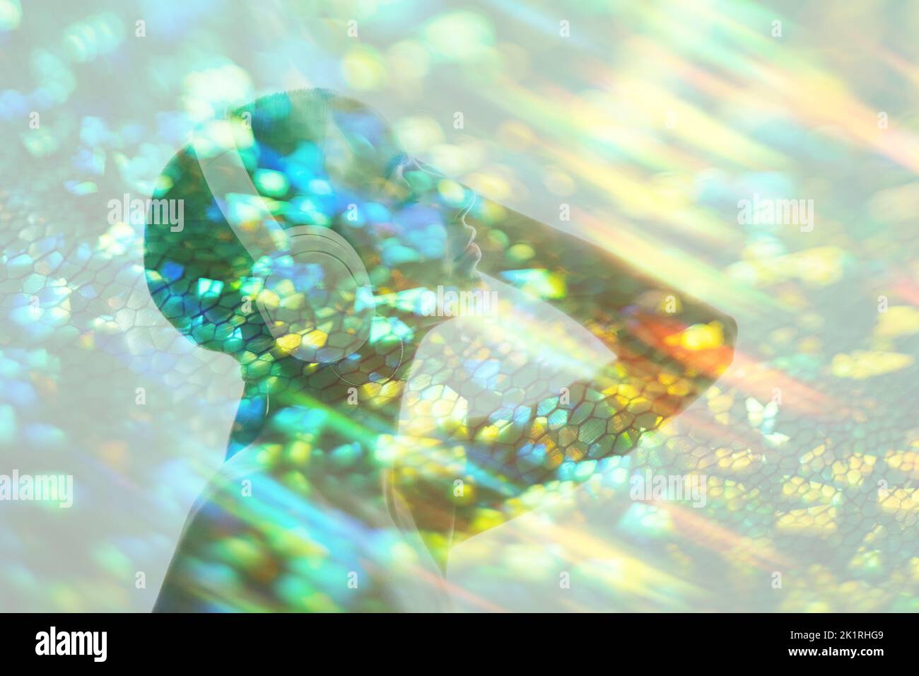 Female silhouette music inspiration in hi-res stock photography and ...