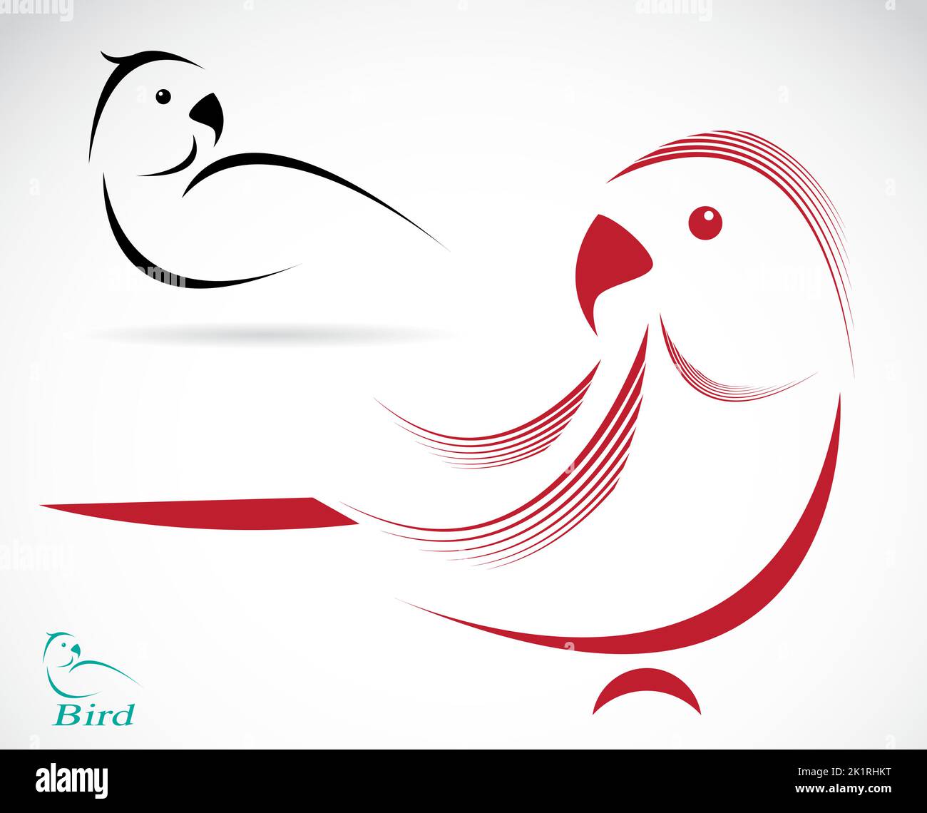 Vector image of parrot on white background. Easy editable layered ...