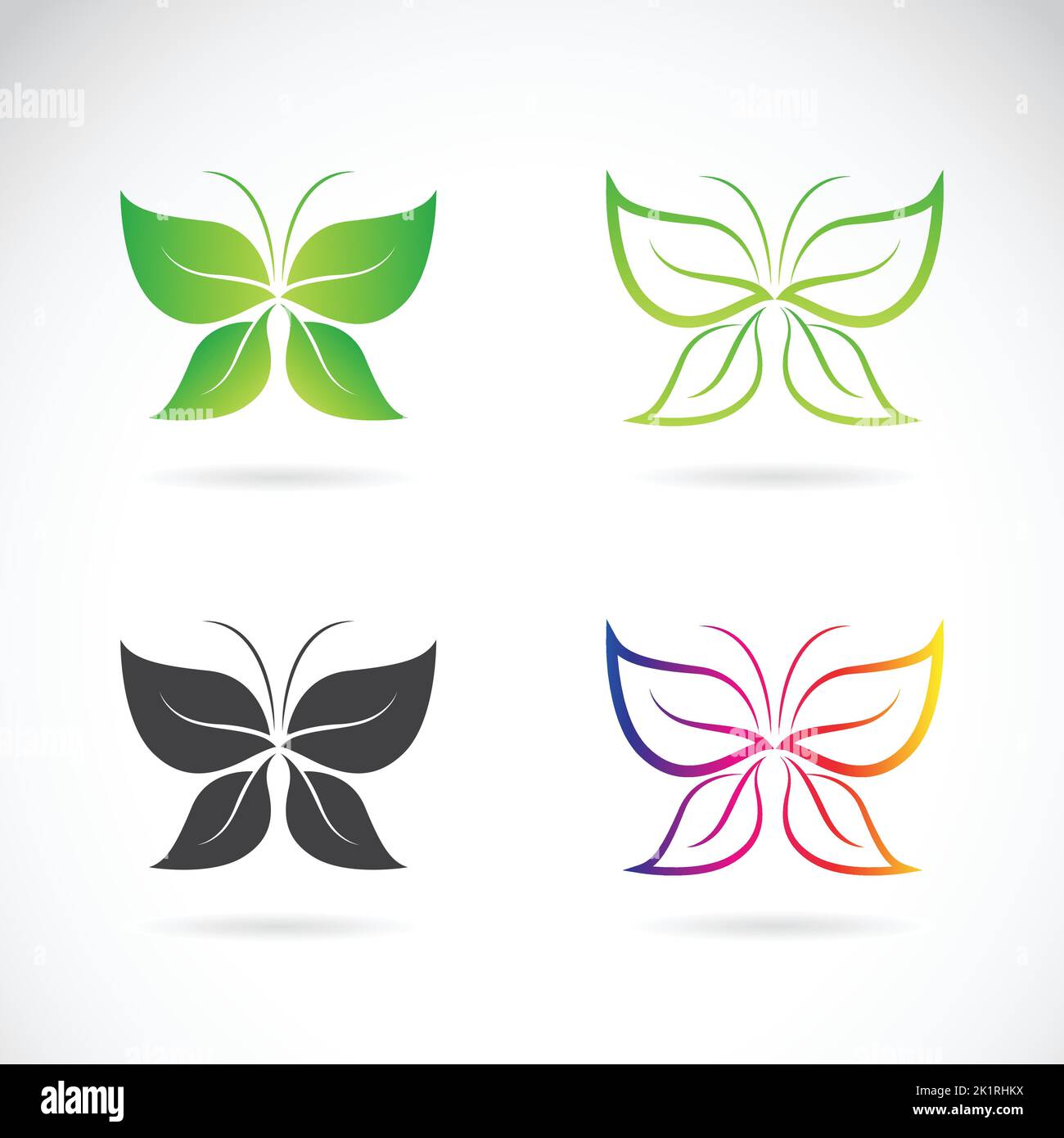Vector group of butterfly design on white background. Easy editable ...