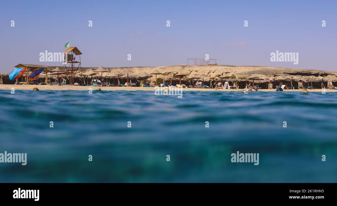 Relaxing and Sandy Coastline of the Red Sea Beach in Marsa Alam city ...