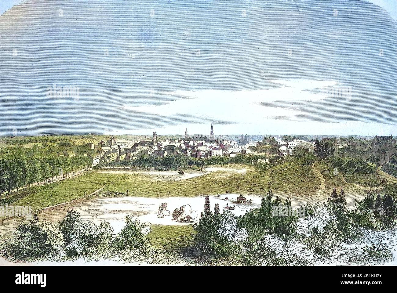 Blick auf Posen im Jahre 1869, heute Poznan, Polen / View of Posen in ...