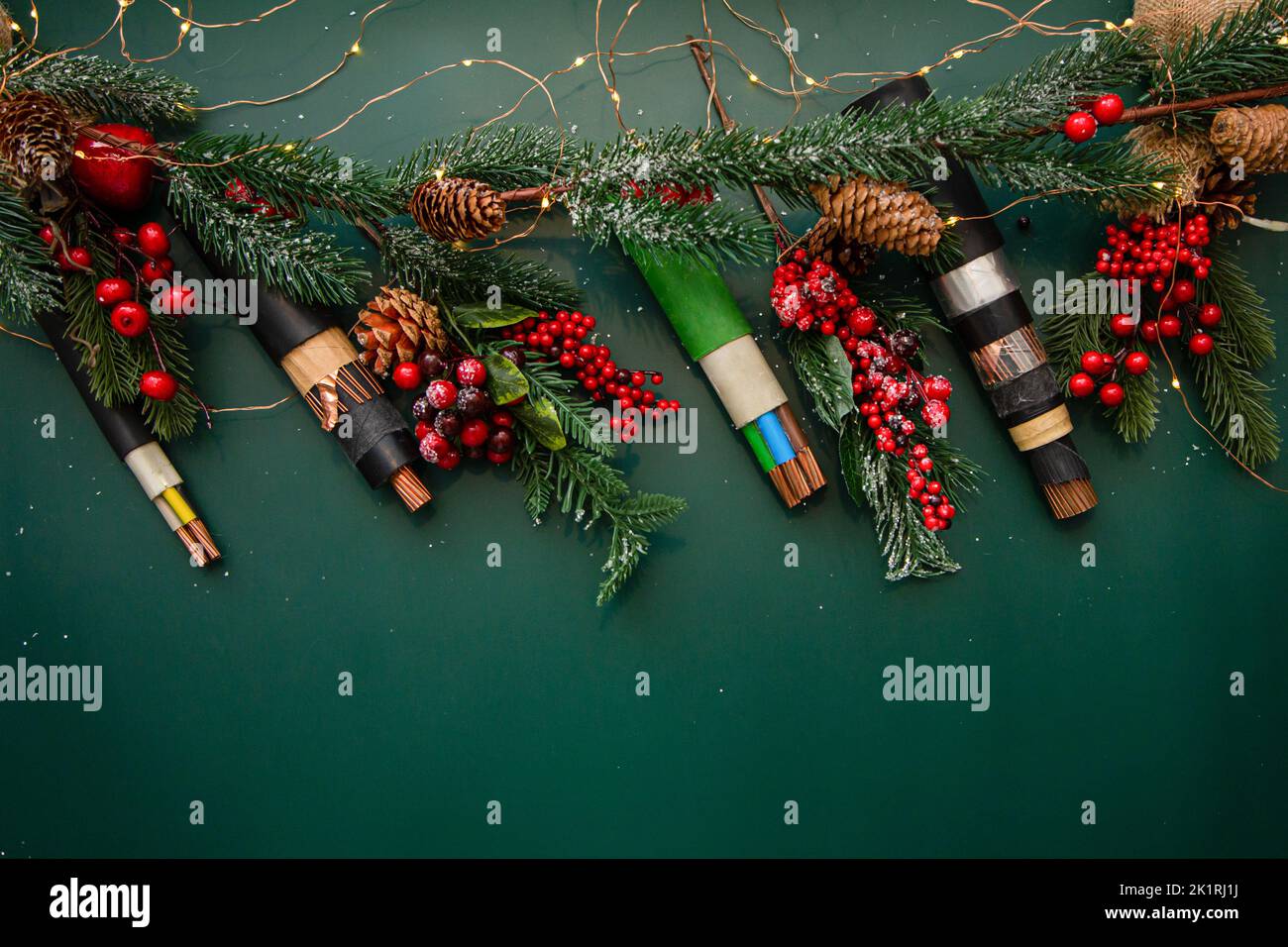 Large copper power cable in section Stock Photo - Alamy