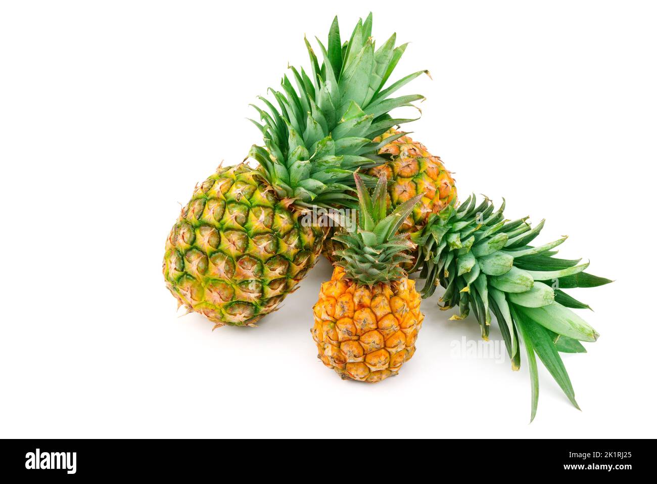 Set of pineapples isolated on white background. Healthy food Stock ...