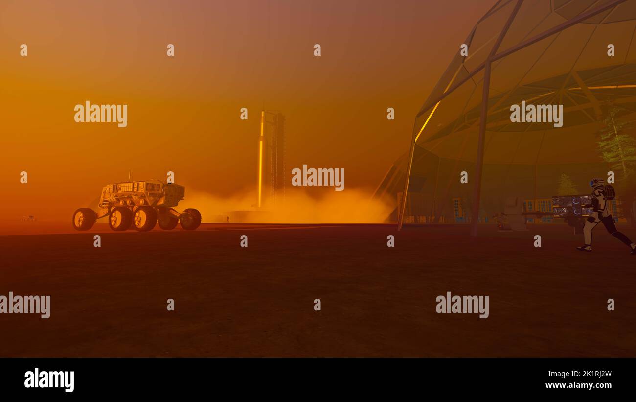 Humans on Mars. Extremely detailed and realistic high resolution 3D ...