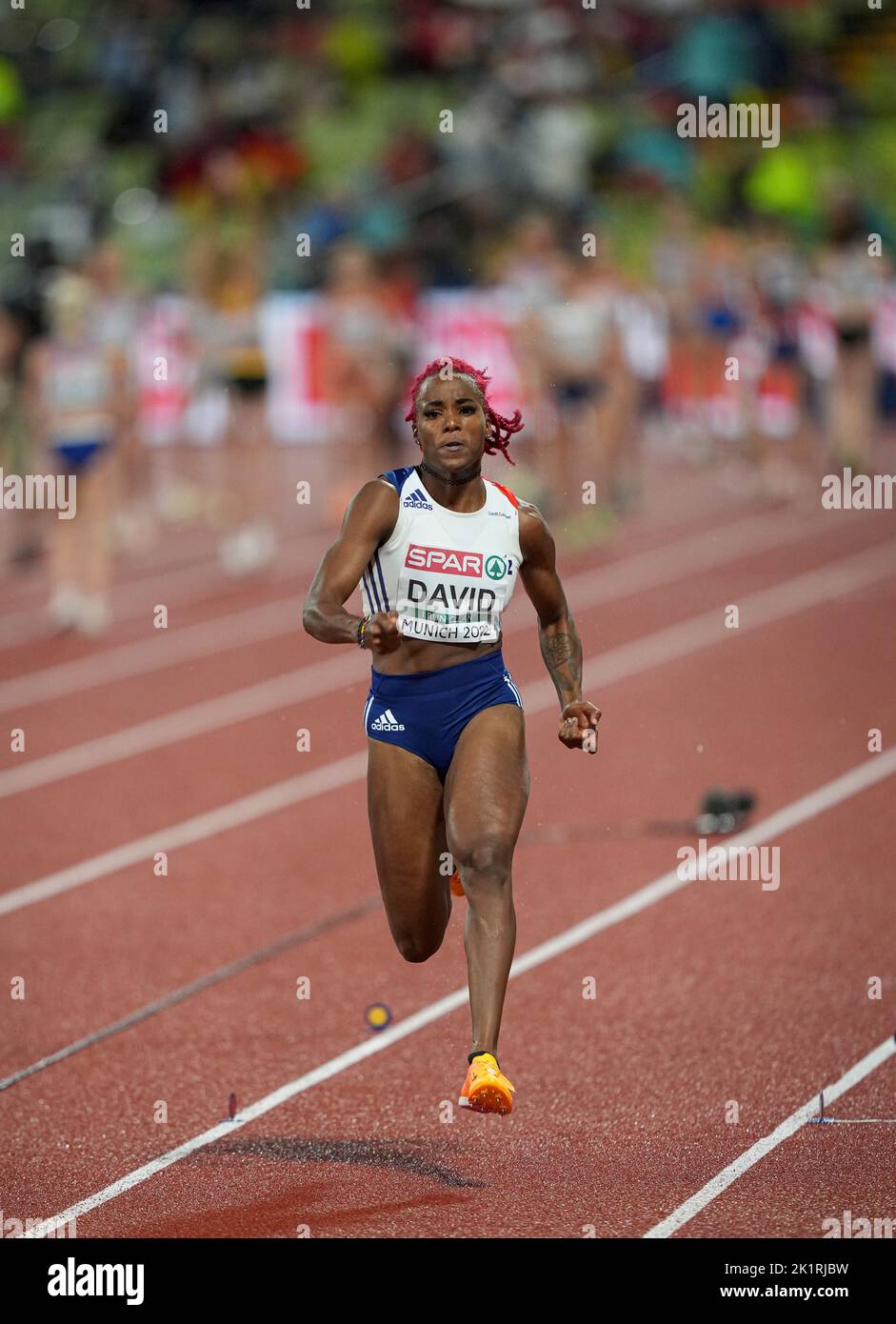 Yanis David participating in the long jump of the European Athletics ...