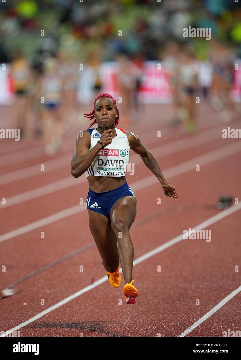 Yanis David participating in the long jump of the European Athletics ...