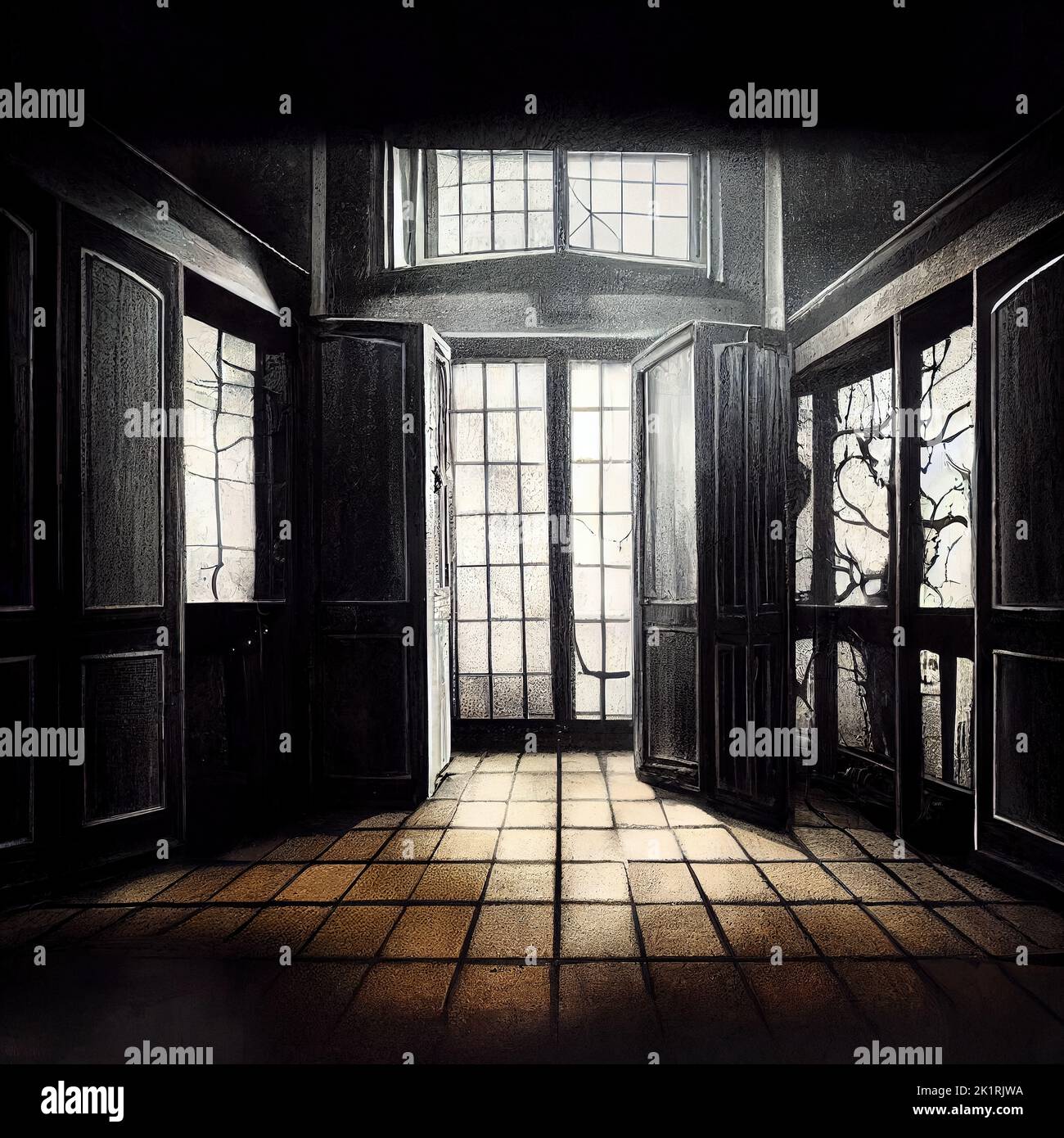 Dark gray house and door hi-res stock photography and images - Alamy