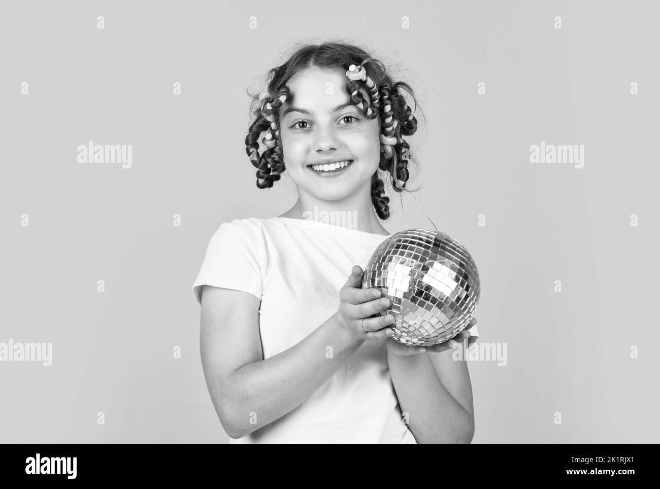 Party Elements. curly girl love music. childhood happiness. retro disco ...