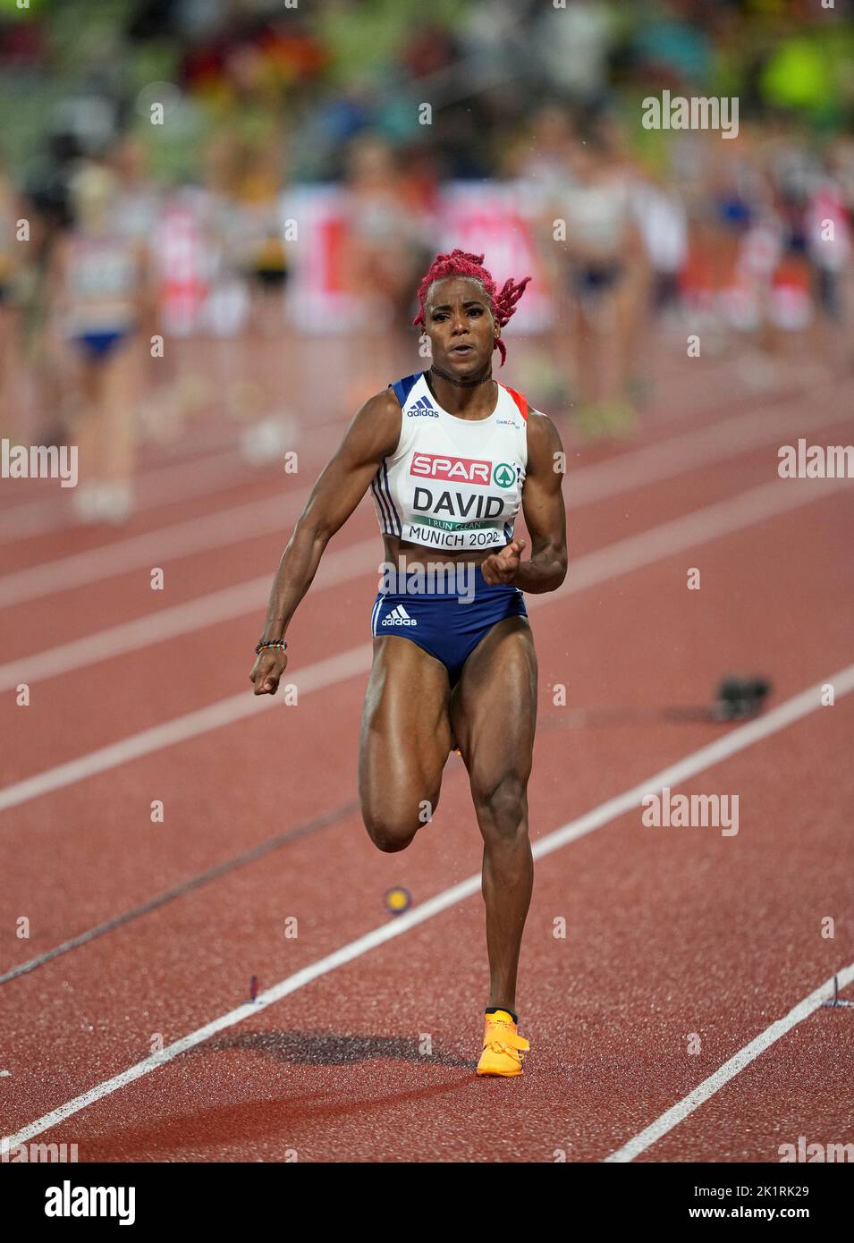 Yanis David participating in the long jump of the European Athletics ...