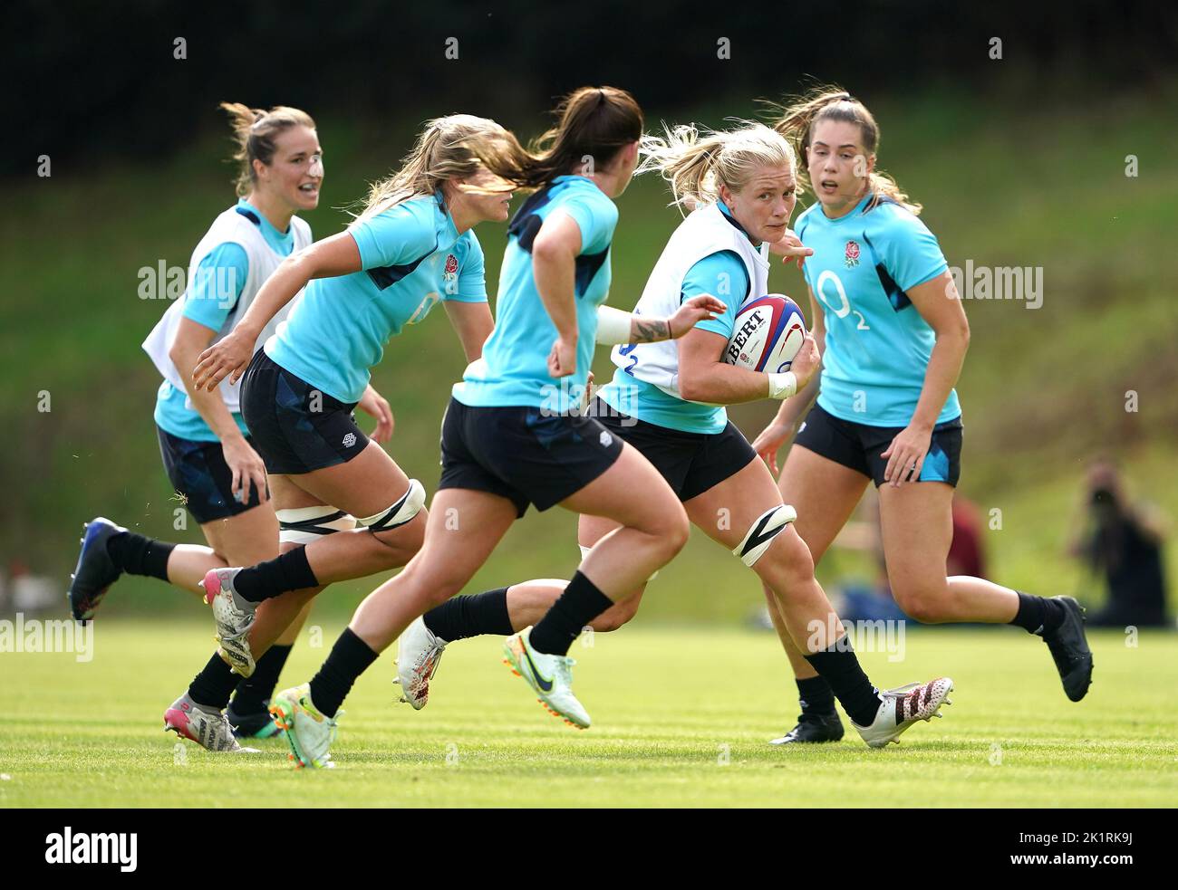 England's Alex Matthews (centre) during the training session at ...
