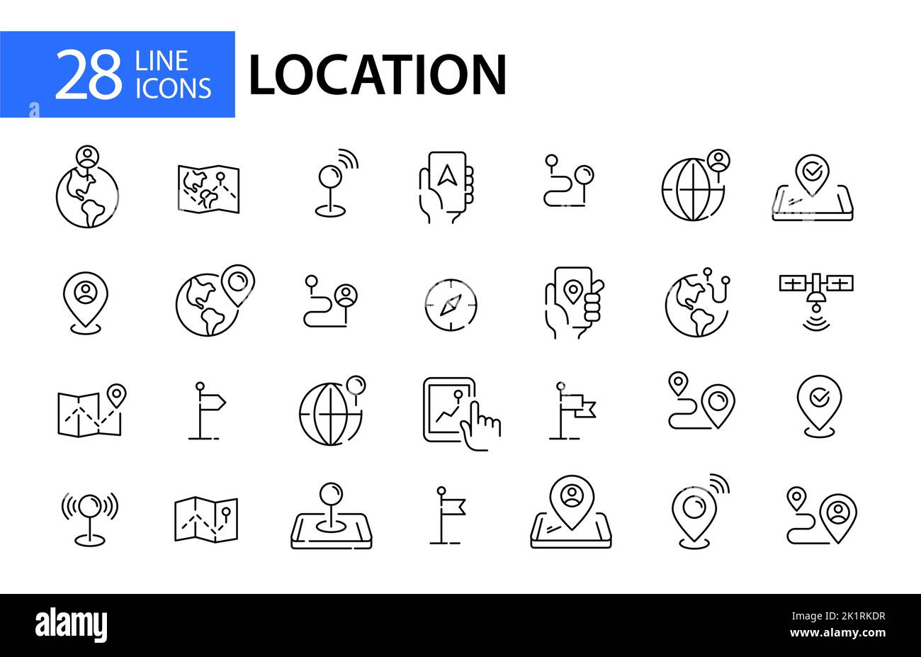 28 line art location icons. Map pointers, navigation and sharing ... 28 line art location icons. Map pointers, navigation and sharing ...