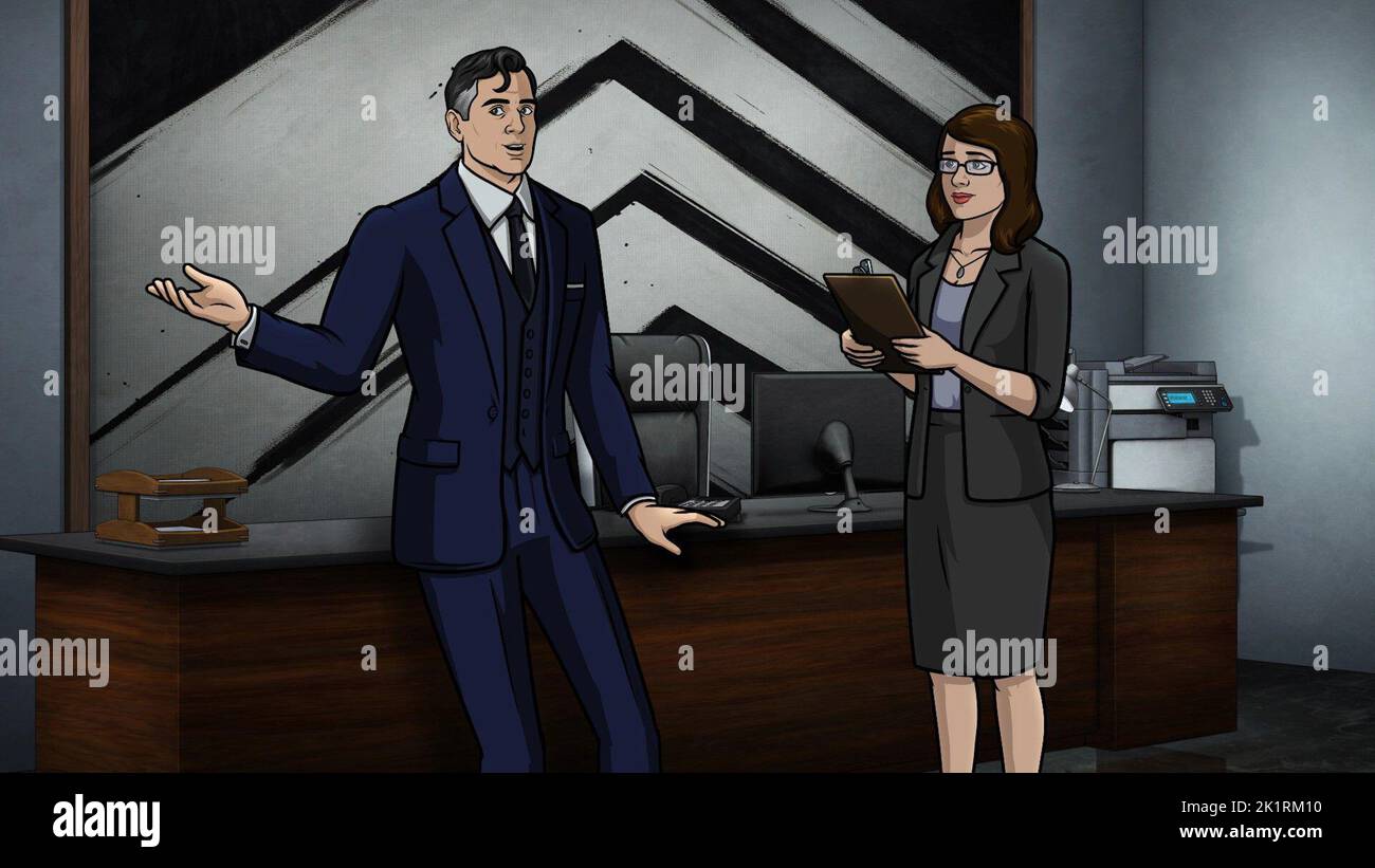ARCHER, from left: Fabian Kingsworth (voice: Kayvan Novak), assistant ...