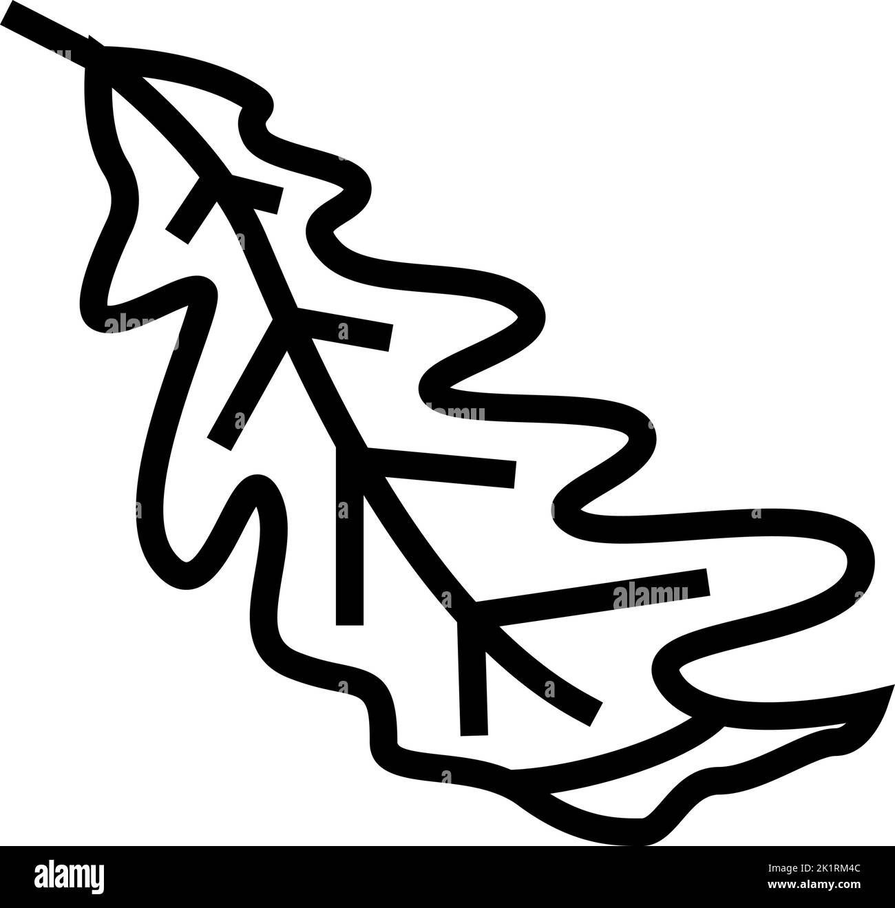 leaf oak autumn line icon vector illustration Stock Vector Image & Art ...