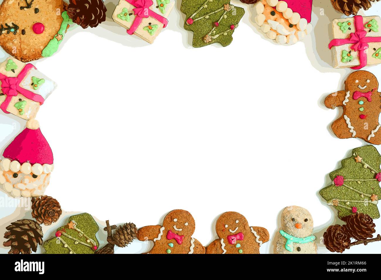 Illustration of Joyful Christmas Cookies Frame on white background ...