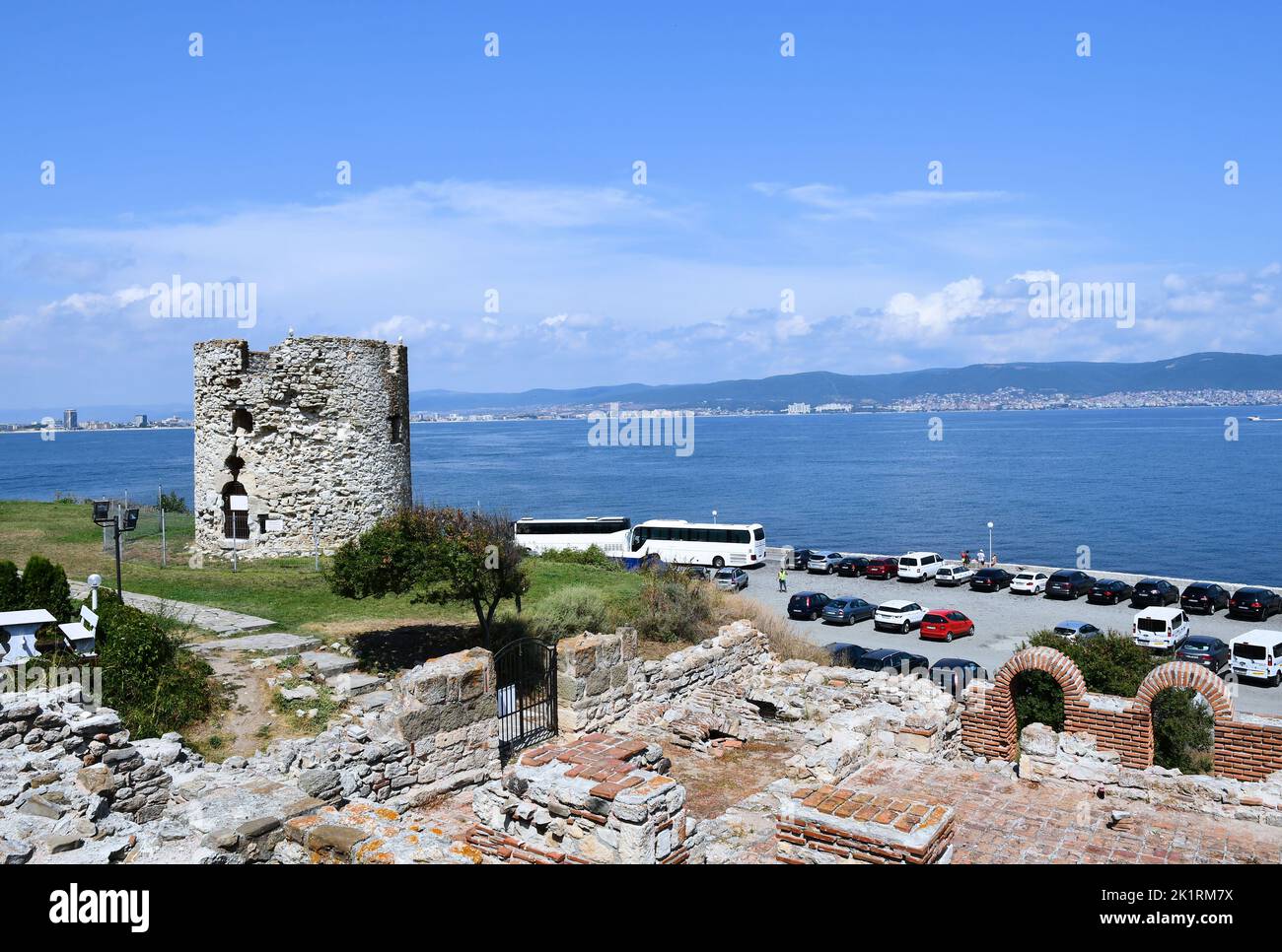 Nesebar old historical town Bulgaria Europe ancient architecture car ...