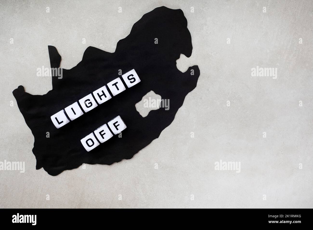 lights off written on black South African cut-out Stock Photo - Alamy