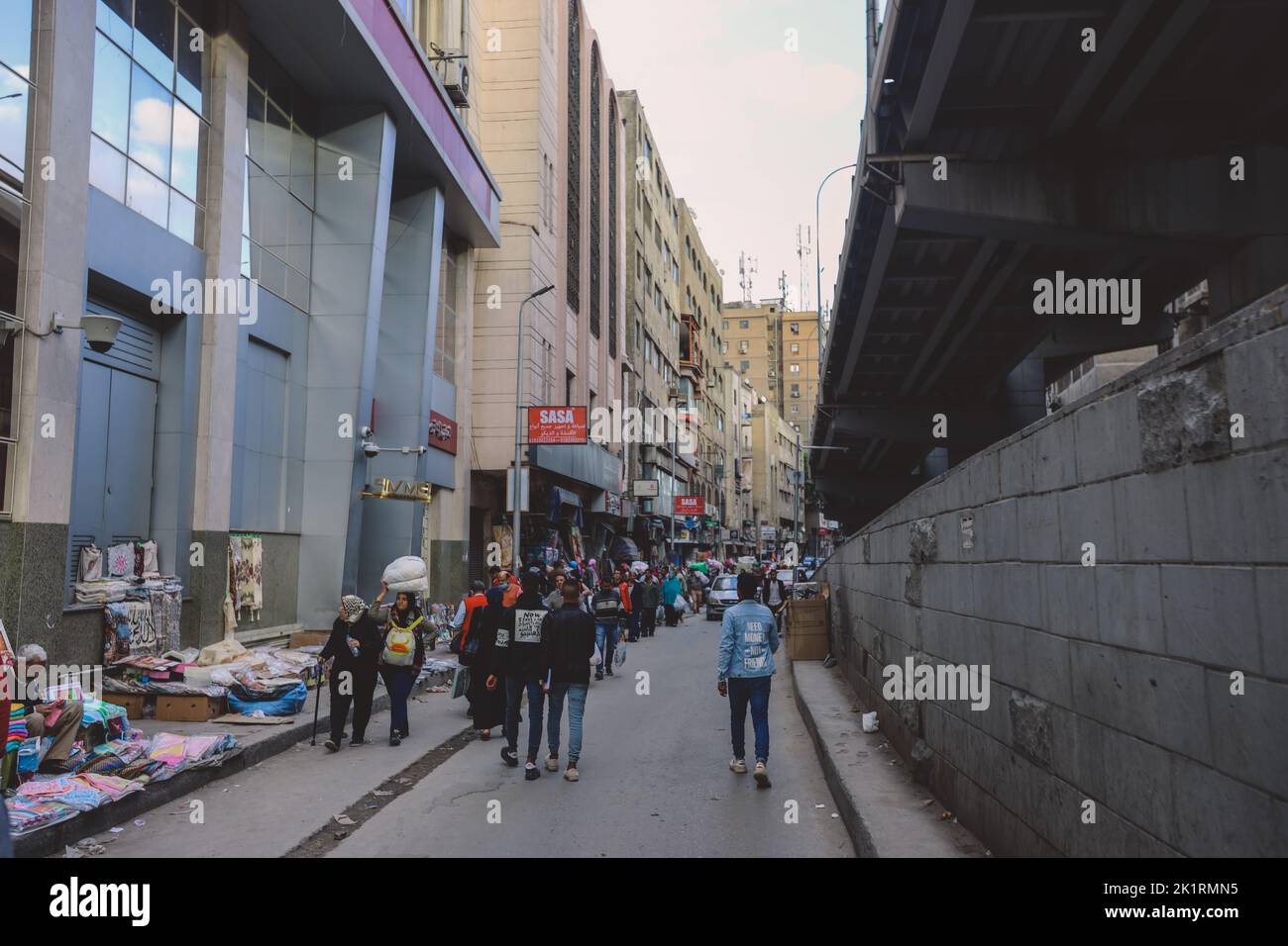 Cairo, Egypt - November 16, 2020: Local Egyptian People walking on the ...