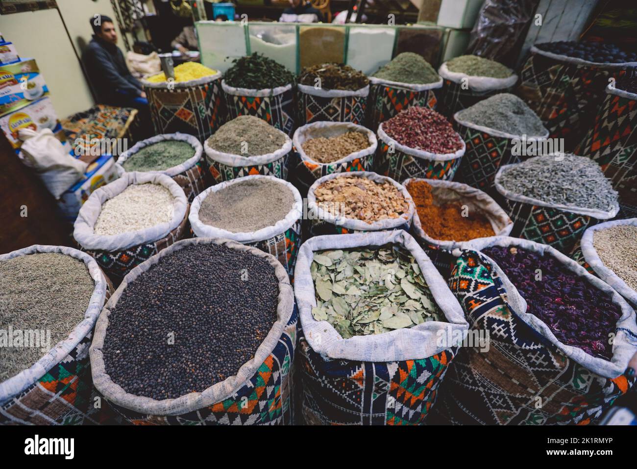 Various Colorful Spices and Grain Seeds on the famous Khan el-Khalili ...