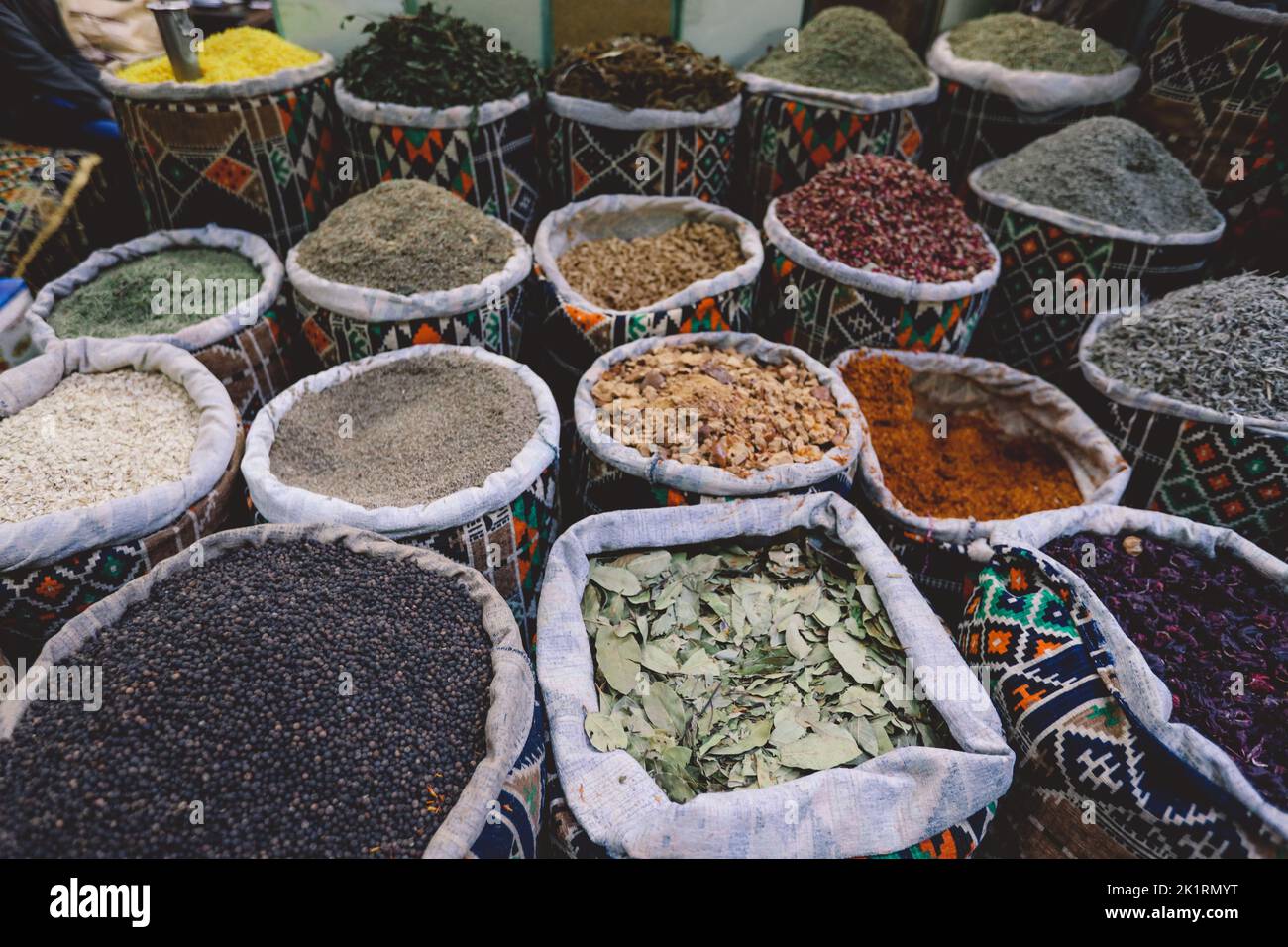 Various Colorful Spices and Grain Seeds on the famous Khan el-Khalili ...