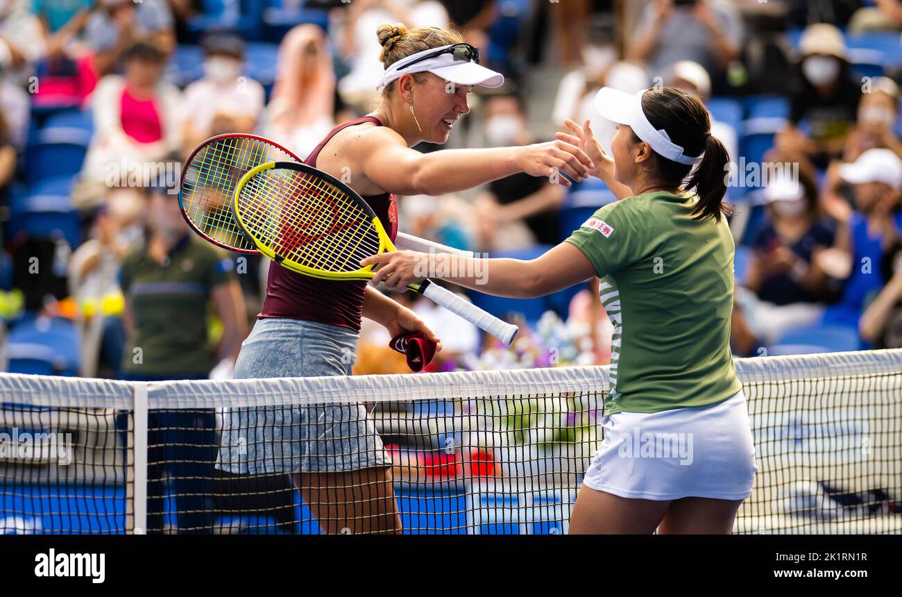 Nicole Melichar-Martinez of the United States & Kurumi Nara of Japan in ...