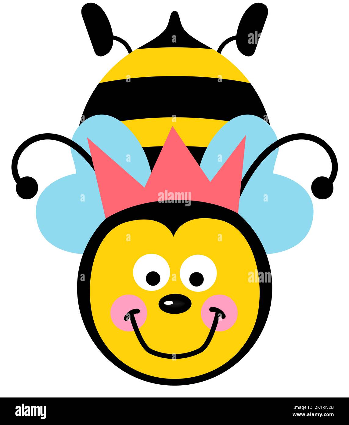 Cute queen bee with crown Stock Photo - Alamy