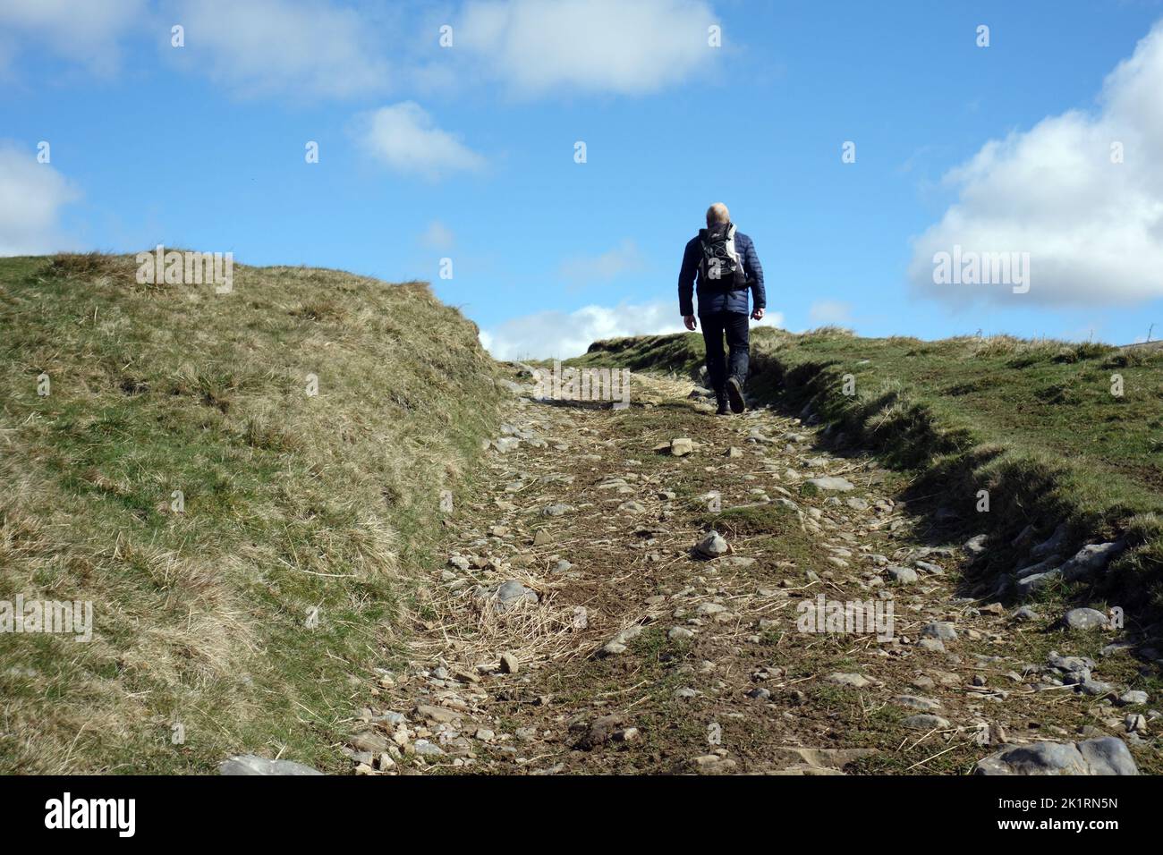 Lone Man Walking up the Track from Starbottom to the Bridleway to ...
