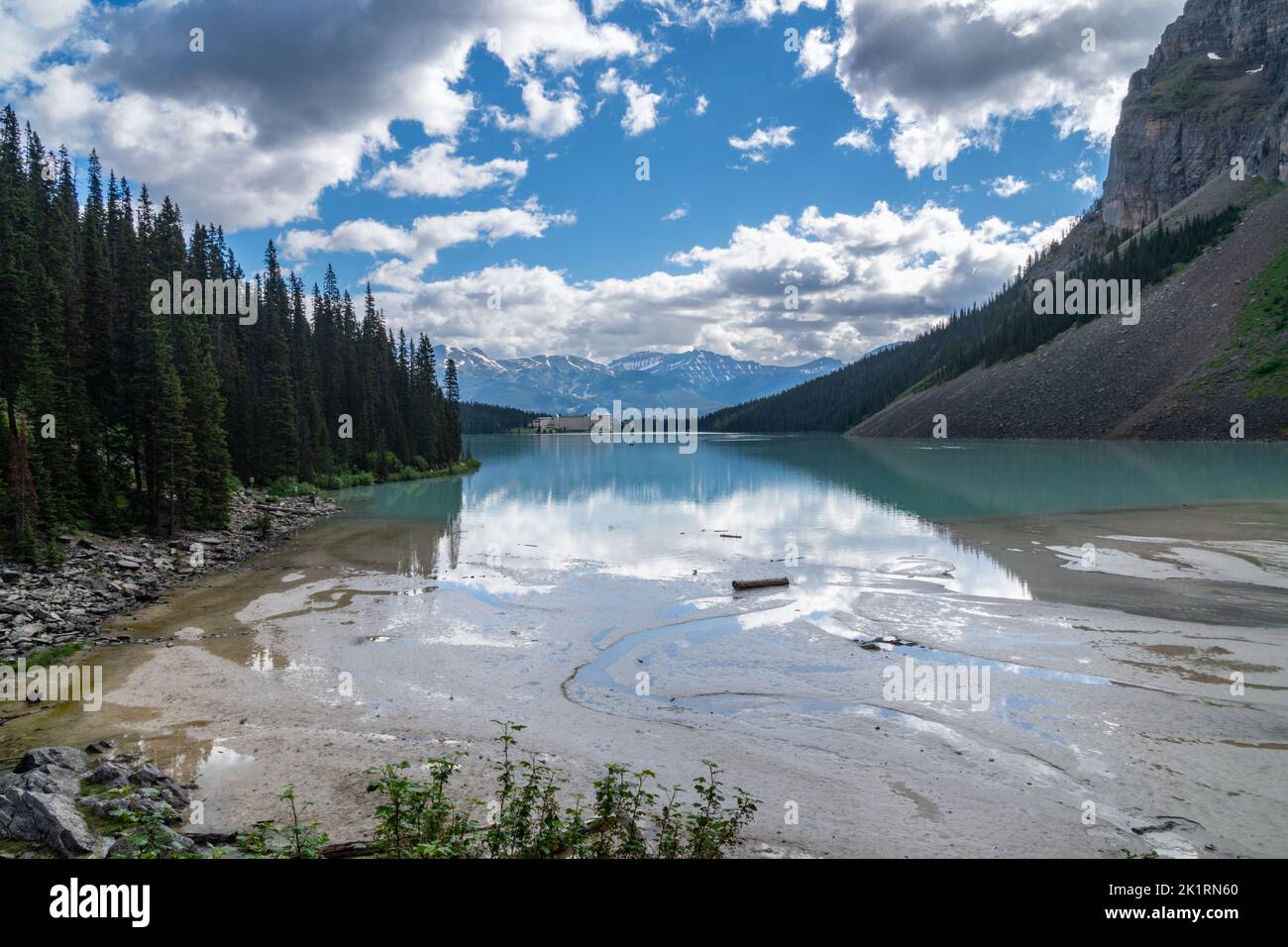 The marshy glacial silt area of Lake Louise, in Banff National Park ...