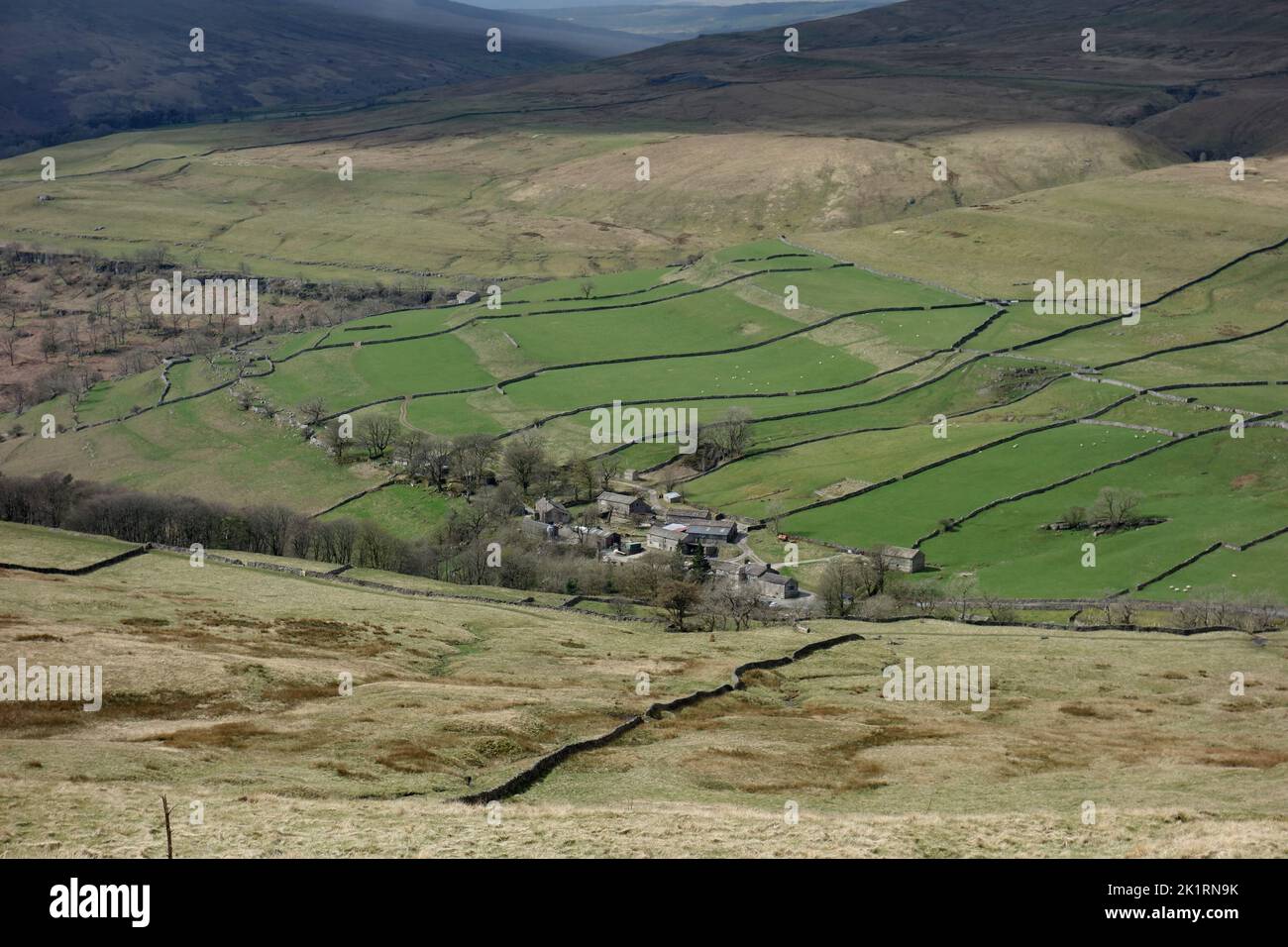 The Small Hamlet of Cray from the Path from Buckden Pike in Upper ...