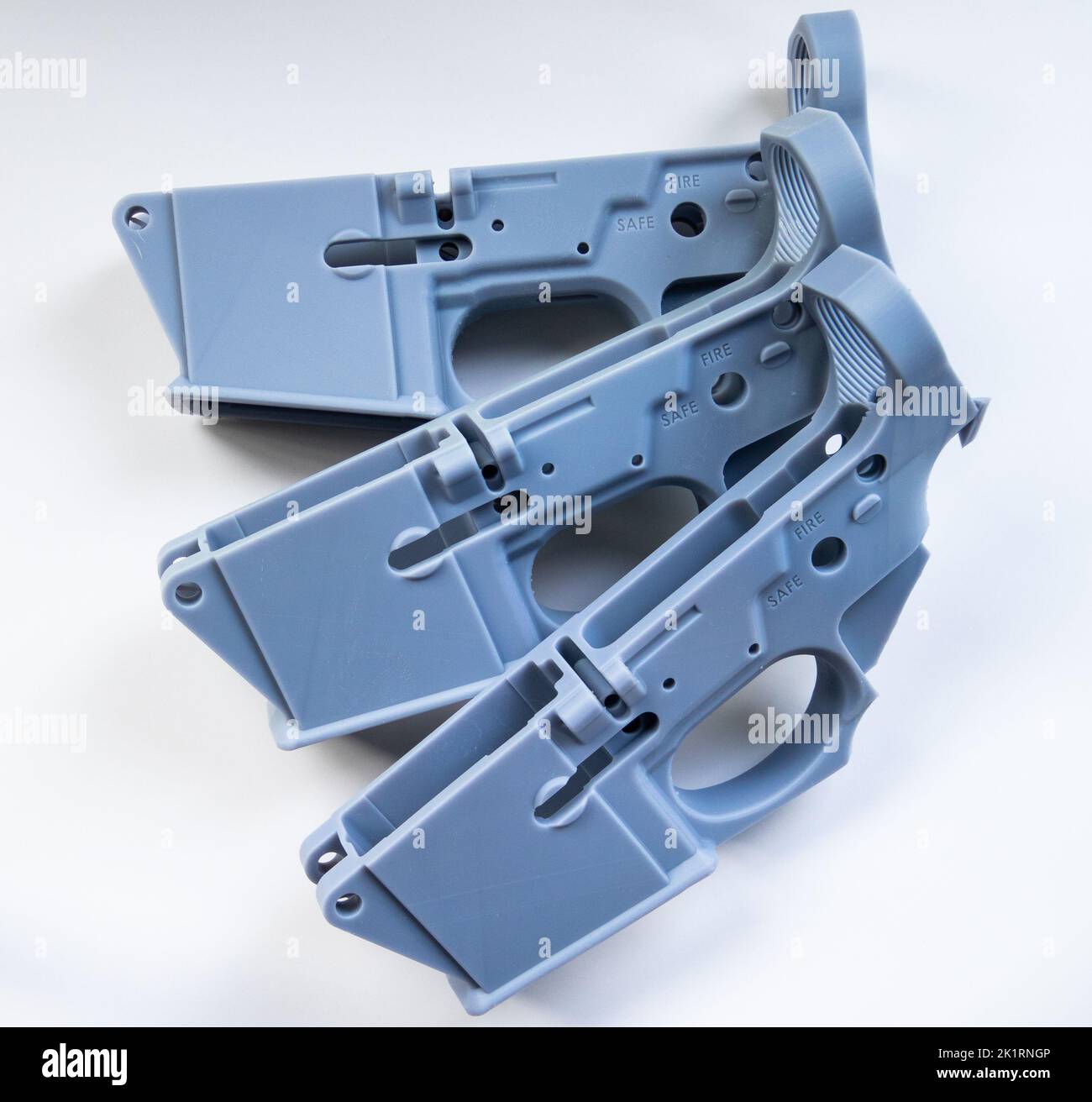 A closeup of AR15 lowers (Ghost Guns) on a white background Stock Photo ...
