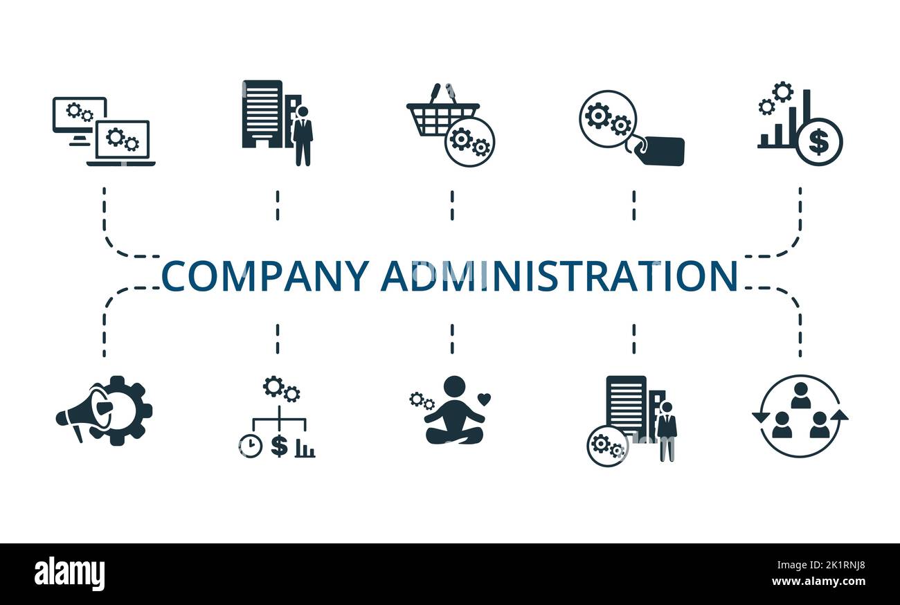 Company Administration set icon. Editable icons company administration ...