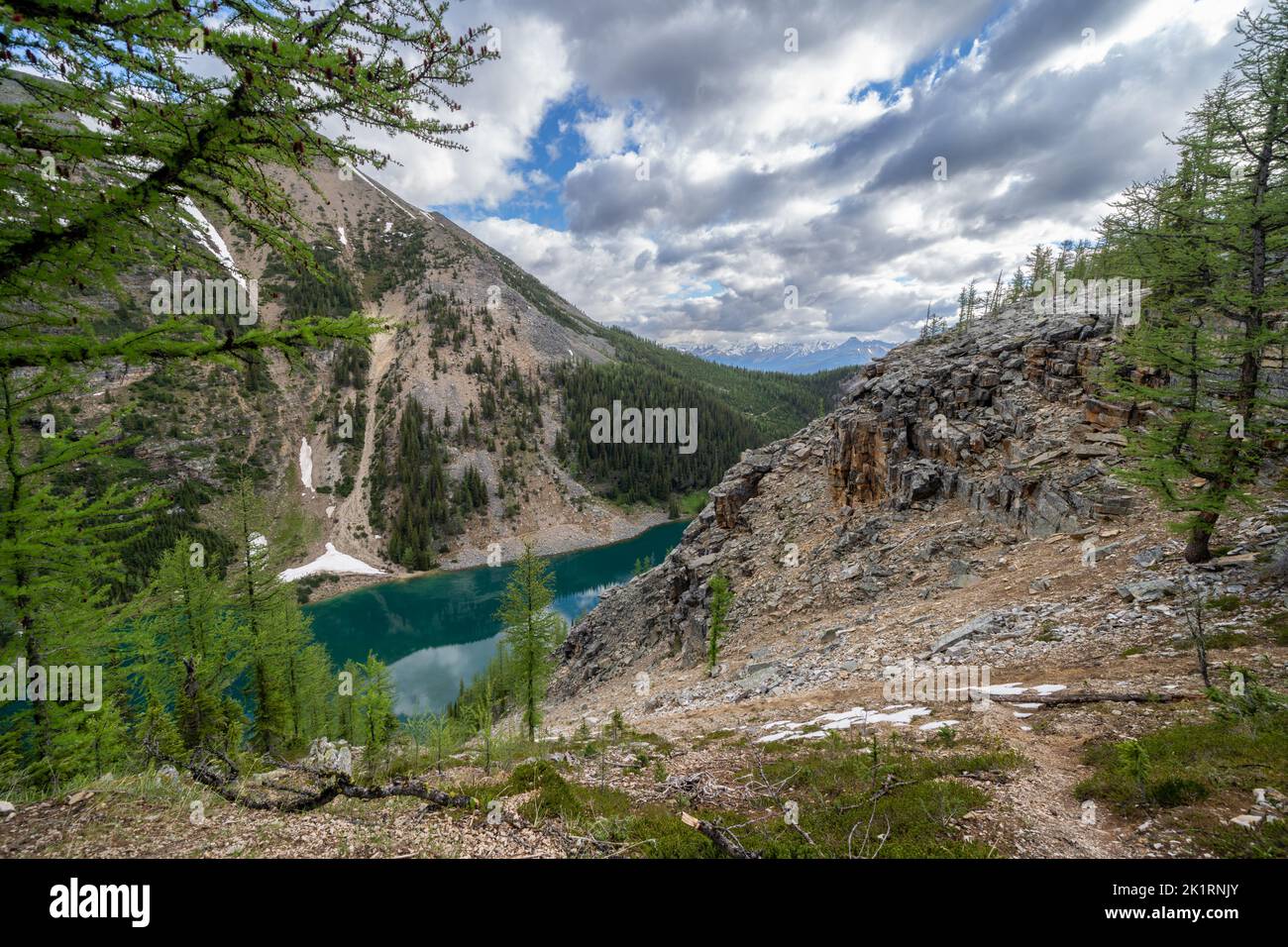 Lake Agnes in Banff National Park, along the Big Beehive Trail Stock ...
