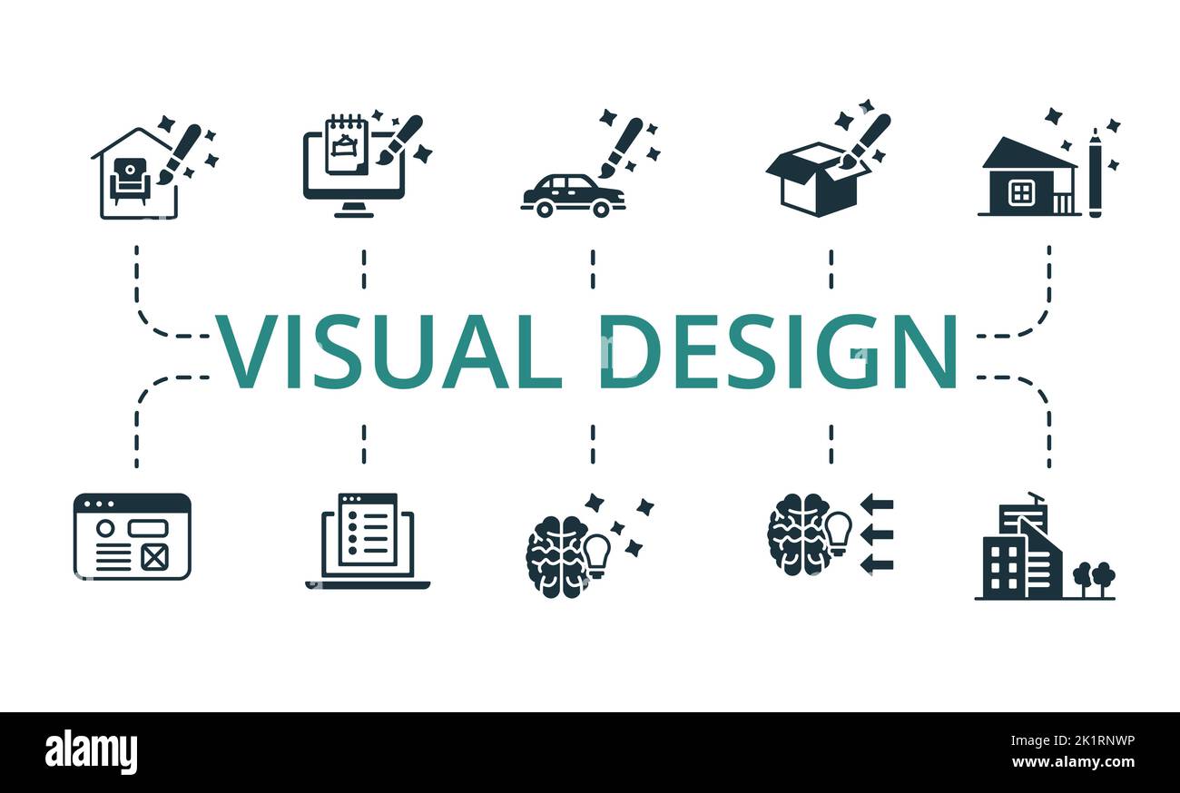 Visual Design set icon. Editable icons visual design theme such as ... Visual Design set icon. Editable icons visual design theme such as ...