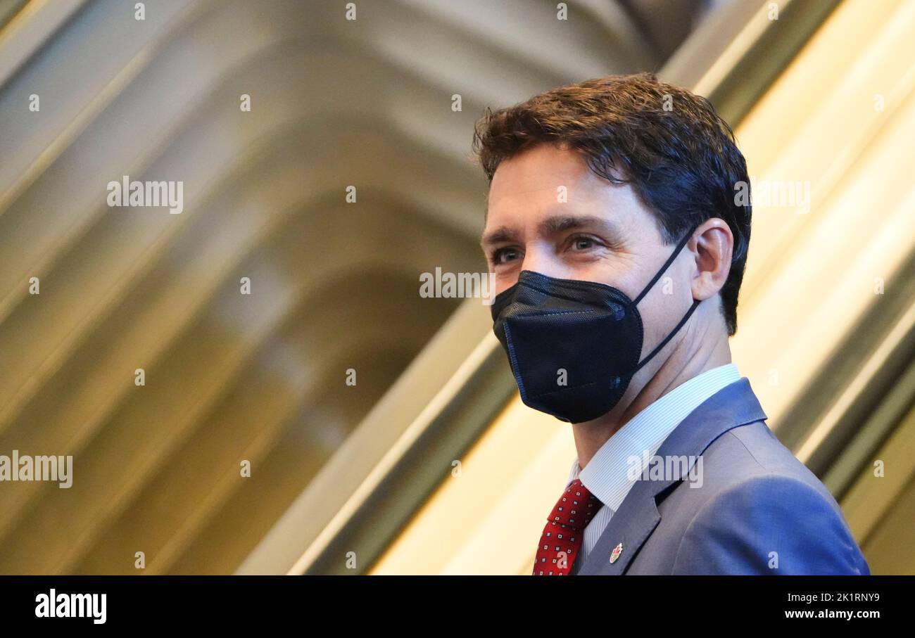 Prime Minister Justin Trudeau arrives at the United Nations ...