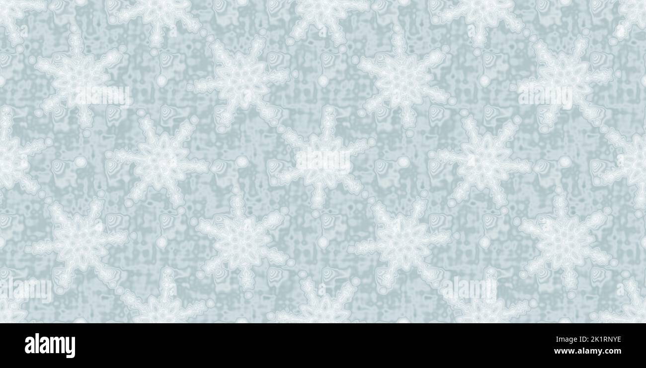 Soft ice blue snow flake border pattern background. Simple minimal ...