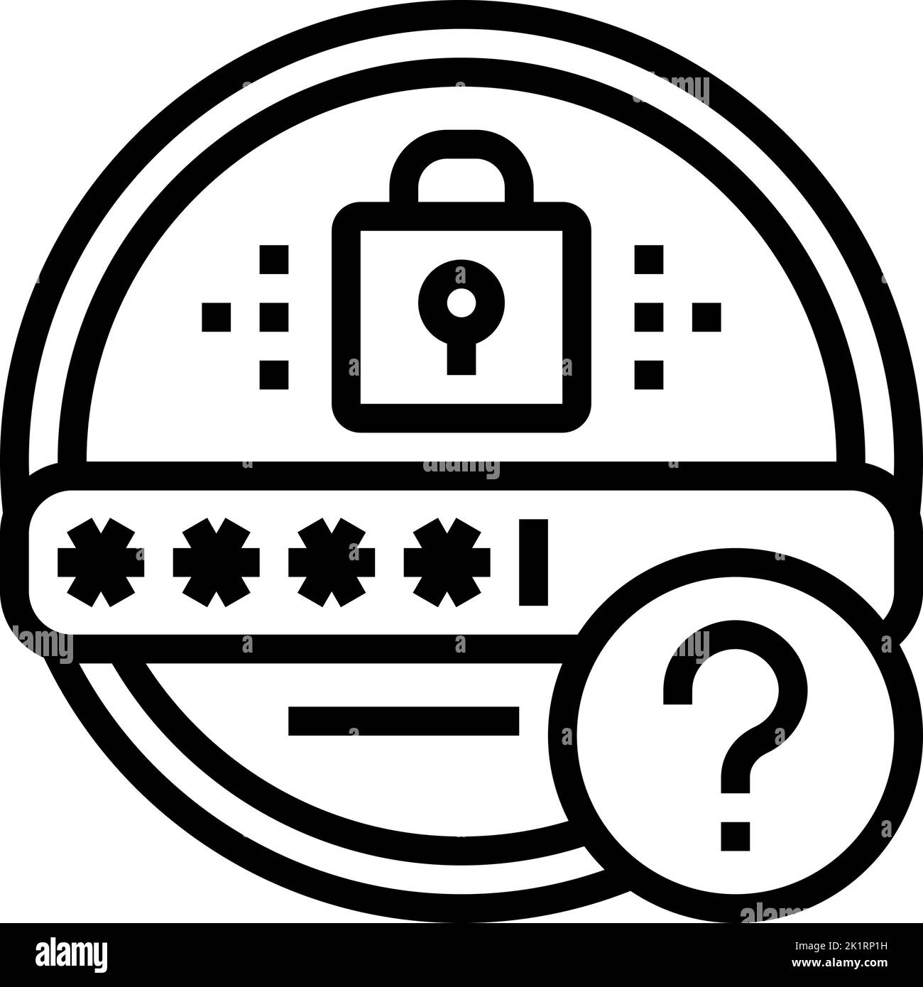 forgot password line icon vector illustration Stock Vector Image & Art ...