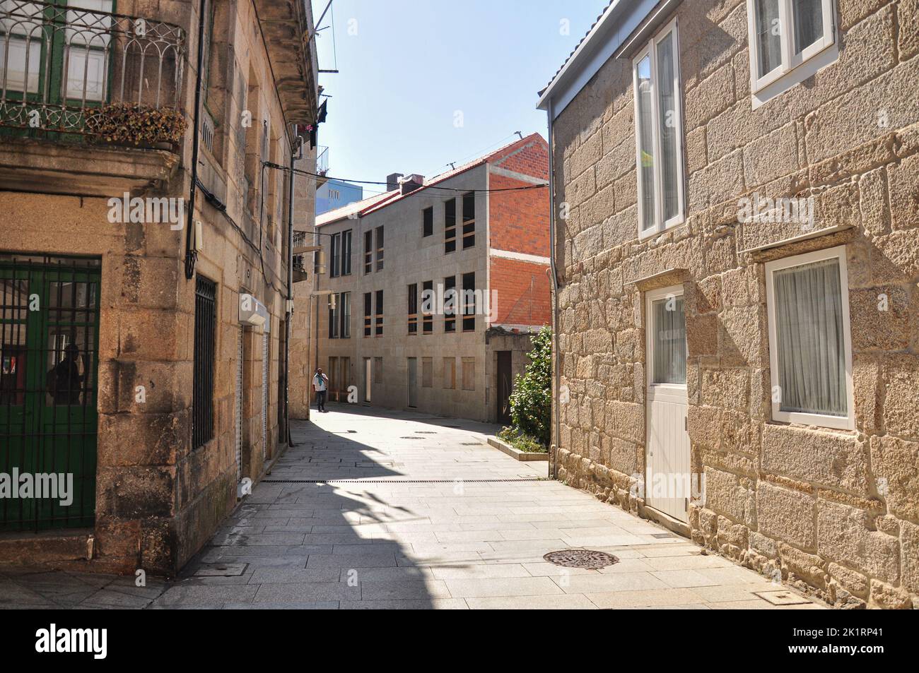 Modern and old buildings at the historical center of Vigo, Spain Stock ...